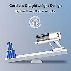 INSE Cordless Vacuum Cleaner, 30Kpa 450W Lightweight Stick Vacuum with LED Display, Rechargeable Cordless Stick Vacuum with 2500mAh Battery Up to 60Min Runtime for Hard Floor Carpet Pet Hair Home-V120