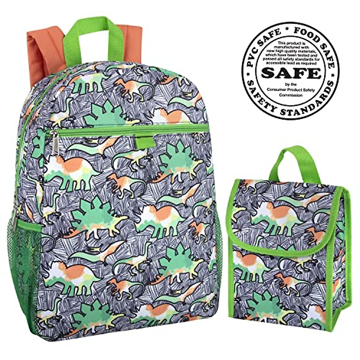 Trail maker Backpack with Lunch Bag for Boys Elementary School, Middle School Backpack Set for Kids