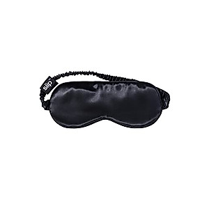 Slip Silk Sleep Mask, Black (One Size) - 100% Pure Mulberry 22 Momme Silk Eye Mask - Comfortable Sleeping Mask with Elastic Band + Pure Silk Filler and Internal Liner