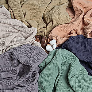 Lulu moon Muslin Quilt Blanket, Crib Blanket for Baby and Toddler,47x47 Inches(Ivory)