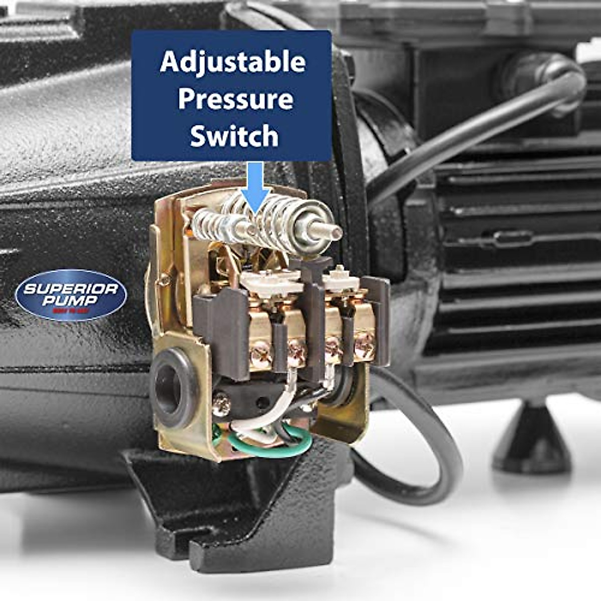 Superior Pump 94753 3/4 HP Cast Iron Shallow Jet Pump Kit, 3/4HP, Black