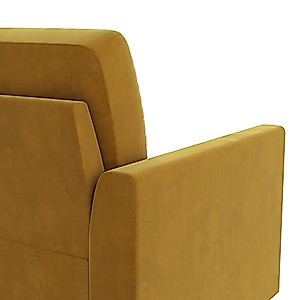 Novogratz Concord Sofa, Small Space Living Room 3 Seater, Pocket Coil Cushions, Mustard Yellow Velvet
