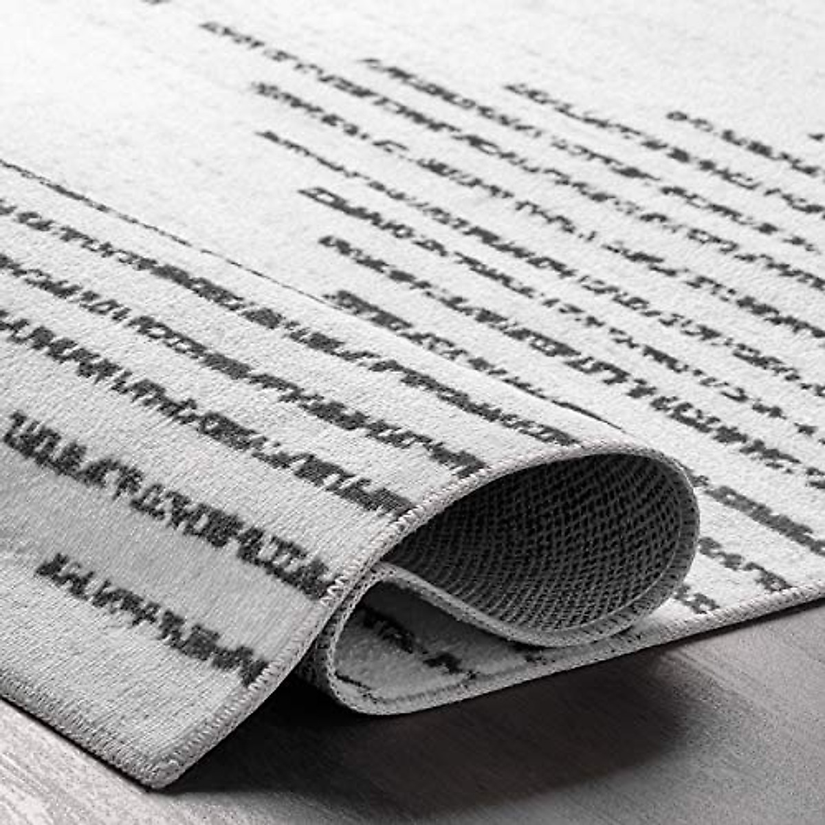 nuLOOM Romina Machine Washable Diamond Stripes Area Rug, Ivory, 5 x 8 ft