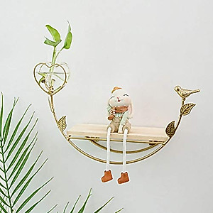 Cabilock Floating Shelves Wall Mounted Decorative Butterfly Bird Wire Floating Wall Shelf for Bedroom Living Room Office