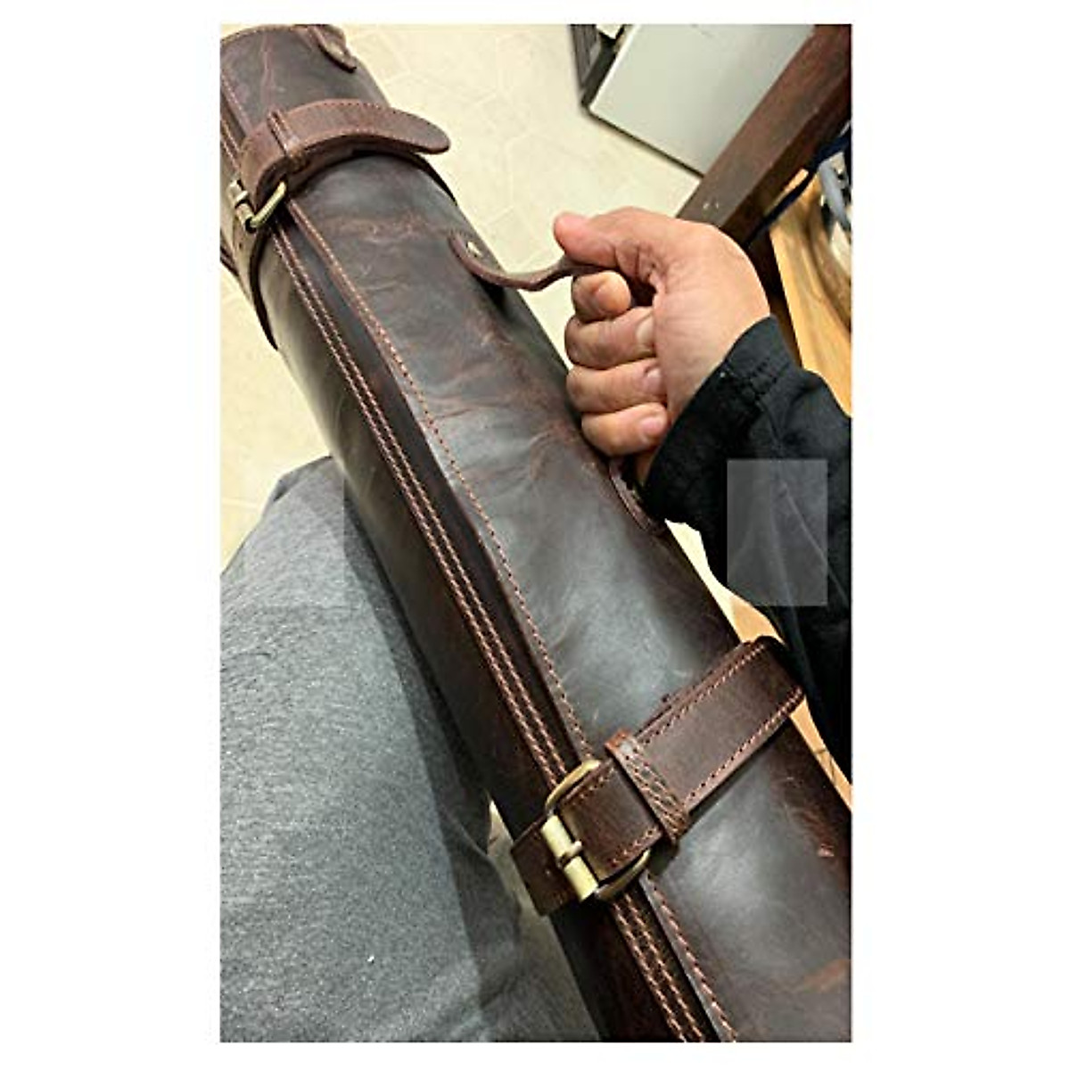 Leather Knife Roll | Leather Knife Case | Leather Knife Roll for Chef | Chef Knife Roll | Leather Knife Roll Bag | Kitchen Knife Case (Brown)