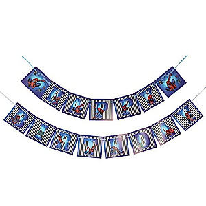 BCD-PRO Superhero Spiderman Happy Birthday for Kids Party Supplies Decoration