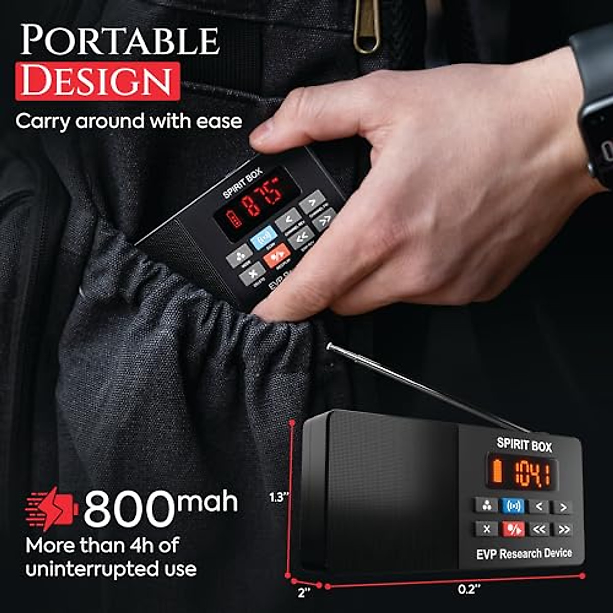 PARANORMIC Spirit Box Ghost Hunting Equipment — Handheld EVP Ghost Hunting Equipment Kit with 32 GB Micro SD & Integrated Flashlight — Paranormal Equipment Ghost Box for Scanning & Recording Spirits