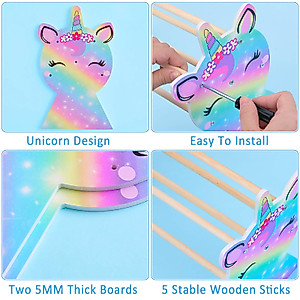 Basumee Girls Headband Holder Organizer Hair Hoop Headband Display Stand Unicorn Hairband Stand Organizer Headband Storage Home Room Decors for Girls, Rainbow