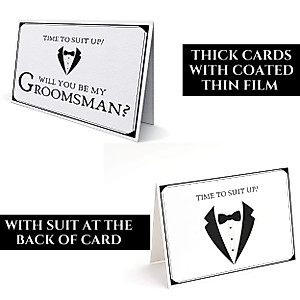 14 Groomsmen Gift Bags & 14 Groomsmen Proposal Cards for 10 Groomsmen, 2 Best Man and 2 Ring Bearer - Thank You Groomsmen Giftbags & Will You Be My Groomsman Cards for Wedding Bachelor Party