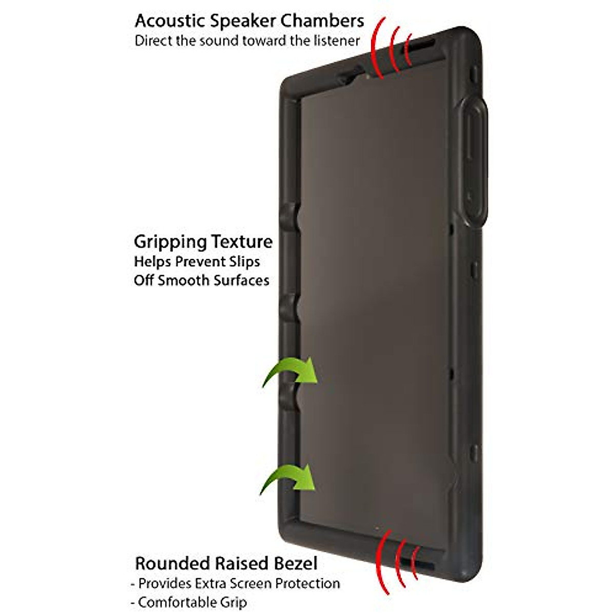 BobjGear Bobj Rugged Tablet Case for Lenovo Tab M10 HD 2nd Gen 10.1 inch Models TB-X306F, TB-X306X Kid Friendly (Bold Black)