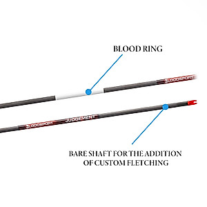 BLOODSPORT Judgement Bare Shaft Lightweight Precise Durable Carbon Hunting Arrow for Compound Bow - 31" Length, 244" Standard-Diameter, 001" Straightness, 12 Pack, 300 Spine