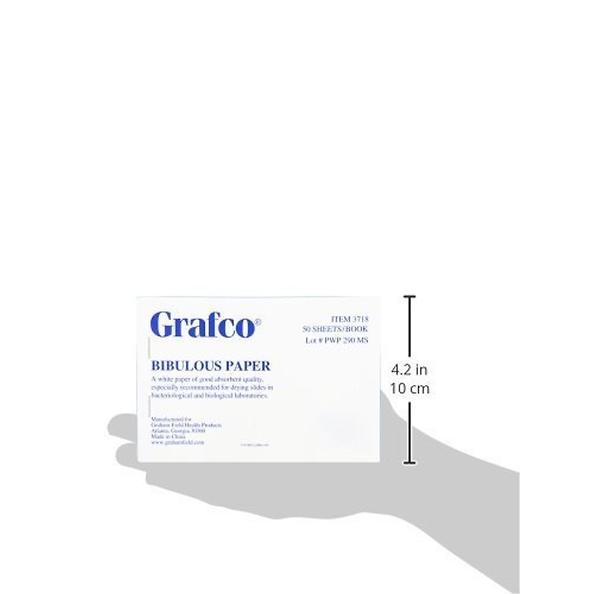 Graham-Field 3718 Grafco Bibulous Blotting Absorbent Paper, 50 Sheets, 4" x 6", Pack of 6