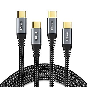 USB C to USB C Cable [3FT 2-Pack], USB 3.1 Type C 10Gbps Data Transfer Adapter 4K Video/Monitor 100W PD Fast Charging Cord Compatible with Samsung Galaxy S21, MacBook, iPad, Google Pixel, Dell XPS
