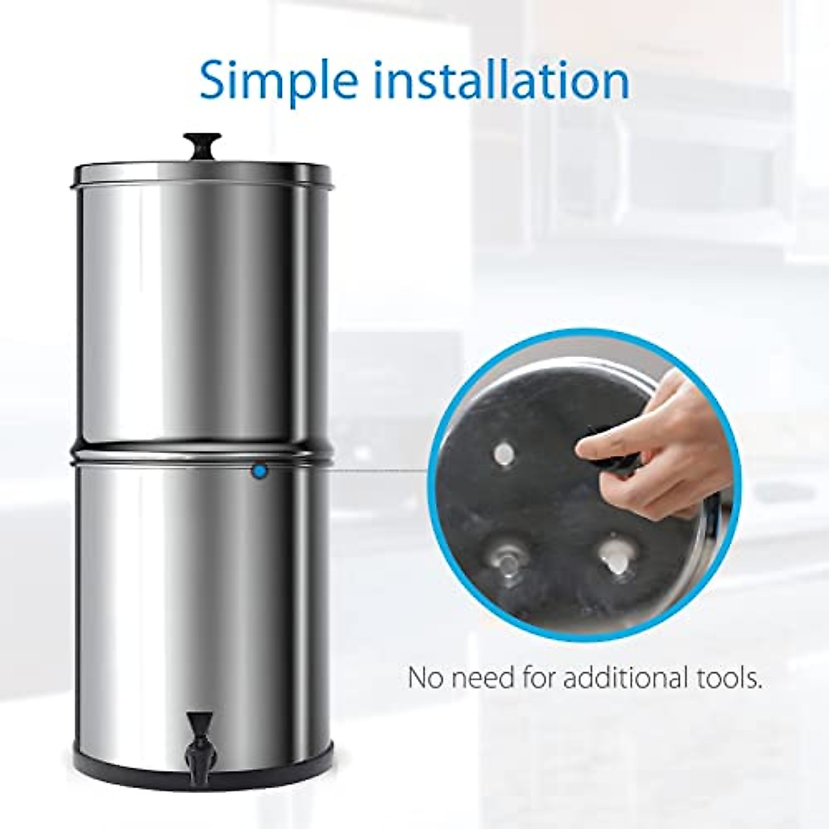 NSF/ANSI 372 Certified Water Filter, Replacement for Berkey® BB-9-2 Black Purification Elements and Berkey® Gravity Filter System, Pack of 2