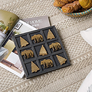 NIKKY HOME Cute Bear Decorative Wooden Board Travel Game Tic Tac Toe for Fun