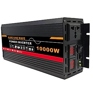 10000W Pure Sine Wave Power Inverter DC 12V 24V 48V 60V to AC 220V for Solar System Solar Panel Home Outdoor RV Camping (Color : 10000w, Size : 60-220v)