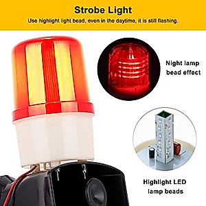 YMJOINMX Alarm Siren 110volt Siren Alarm Strobe Light Security Siren Horn Alarm Emergency Warning Flashing Light for Outdoor Home Garage Door Partying Loud 120db Siren Strobe Alarm