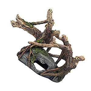 balacoo Aquarium Driftwood Log Decoration Resin Reptile Branches Terrarium Wood Aquarium Trunk Driftwood Tree Fish Tank Log Decoration