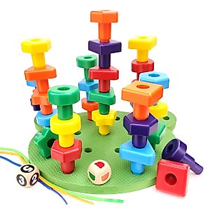KIDS KORNER New & Improved Jumbo Shapes Pegboard Toddler Game Set - Educational Stacking Sensory Toys, Peg Math Manipulatives with Learning Activities eBook