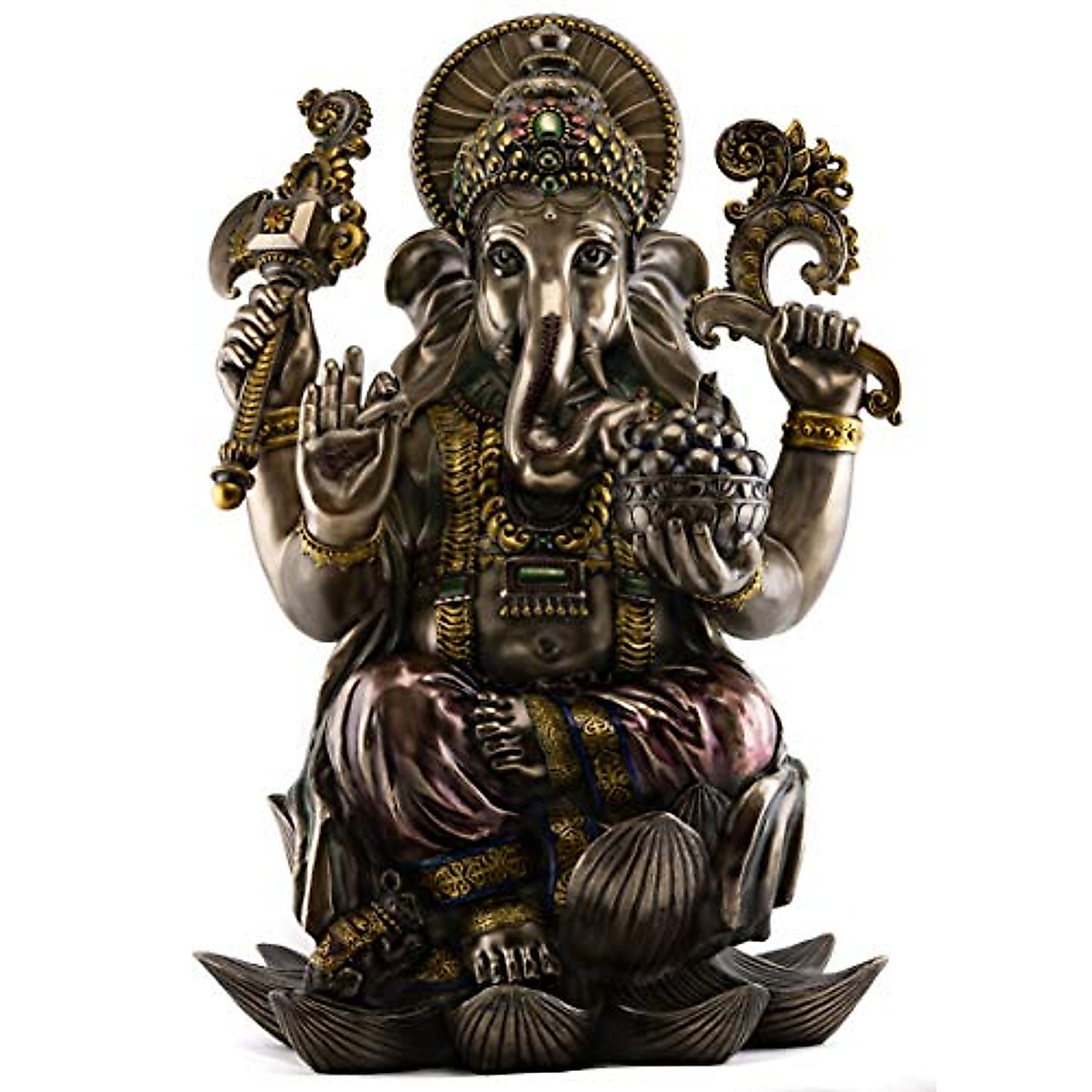 Top Collection Large Ganesha Statue- Hindu Ganesha Lord of Success Sculpture in Premium Cold Cast Bronze - 24-Inch Collectible Figurine