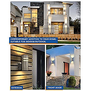 TENGXIN Outdoor Wall Light Fixture, Modern Outdoor Wall Sconce with Stainless Steel Cylinder,E26 Socket,IP65 Waterproof,UL Listed.Brushed Nickel