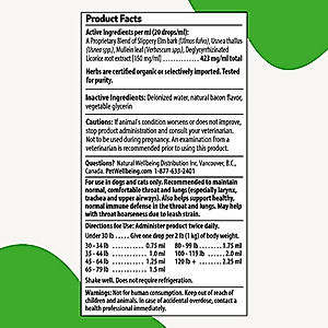 Pet Wellbeing Throat Gold for Dogs & Cats - Vet-Formulated - Soothes Throat Discomfort, Hoarseness, Leash Strain, Occasional Cough - Natural Herbal Supplement 4 oz (118 ml)