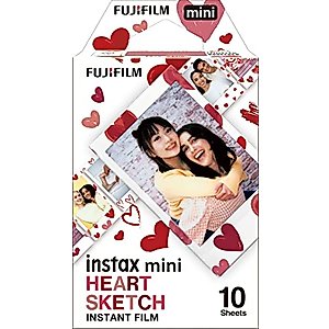 Fujifilm Instax Mini Heart Sketch Film - 10 Exposures