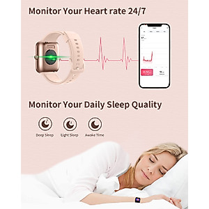 Gydom Smart Watch for Women Men,1.69" Smart Fitness Tracker Watch Blood Oxygen Heart Rate Stress Sleep Monitor Pedometer Watch 5ATM Waterproof Activity Tracker Smartwatch for Android iOS Phone