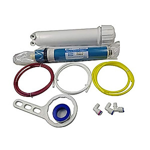 Huining Reverse Osmosis Membrane 100GPD-1812/2012 RO Membrane Housing Kit with 1/4 Quick Connector,Check Valve,Water Pipe,Wrench Whole Set for Residential Household Hospital Water Filtration System