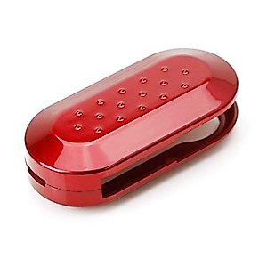 iJDMTOY (1) Exact Fit Gloss Metallic Red Smart Remote Key Fob Shell Compatible With FIAT 500 500L 500X Abarth 3-Button Folding Blade Key