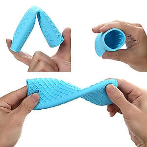 YouU 2 Pack Silicone Pot Holders and 2 Pack Silicone Hot Handle Holder Potholder Rubber Pot Handle Sleeve Heat Resistant for Cast Iron, Pans, Metal Frying Pans, Skillets, Griddles (Red)