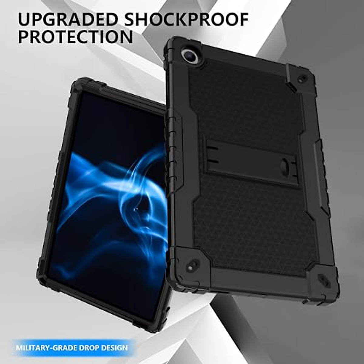 Onn 11 Tablet Pro Case with Tempered Glass Screen Protector SOATUTO Protective Cover with Kickstand Built in Shoulder Strap Shell Case for Onn Tablet Pro 11 2023 Model: 100110027 (Black+Black/1 Pcs)