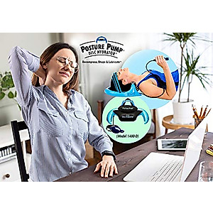 Posture Pump® Neck Exercising Dual Cervical Spine Disc Hydrator® Pump | Relieves Neck & Upper Back Pain Stiffness | Neck Shoulder Pain Relief Posture Control (Dual Air Cell Model 1400-D)