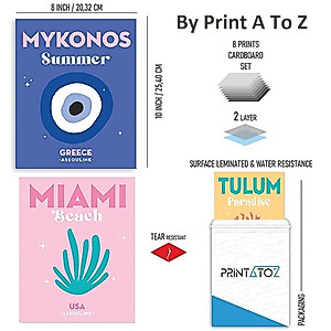 Print A To Z® Livingroom Wall Art Crayons Poster Prints Decor Set, UNFRAMED Set of 8 ( 8''x10'' ), Preppy room decor, Preppy wall decor, Preppy posters, Preppy pictures, Preppy paintings, Ibiza Print, Miami Wall Art, Travel Prints, Capri Print, Mexico Pri