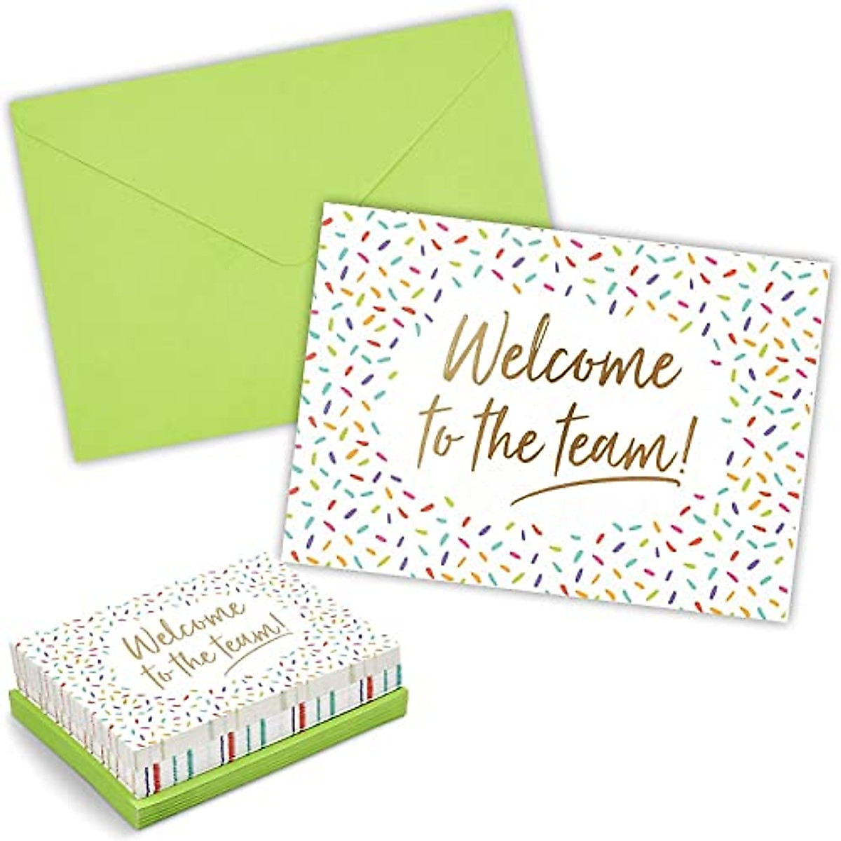 Pipilo Press 36 Pack Welcome Cards with Envelopes for New Employees, Business Greeting Note Cards for Team Gifts, Guests in Confetti Design, Blank Inside (5 x 7 In)