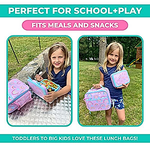 kinsho Lunch Box for Kids with Ice Pack, Girls Boys Lunch-Box Insulated Bag for Toddlers Baby Girl Daycare Pre-School Kindergarten, Large Snack Container Boxes for Kid Lunches, Bento Bag, Rainbow