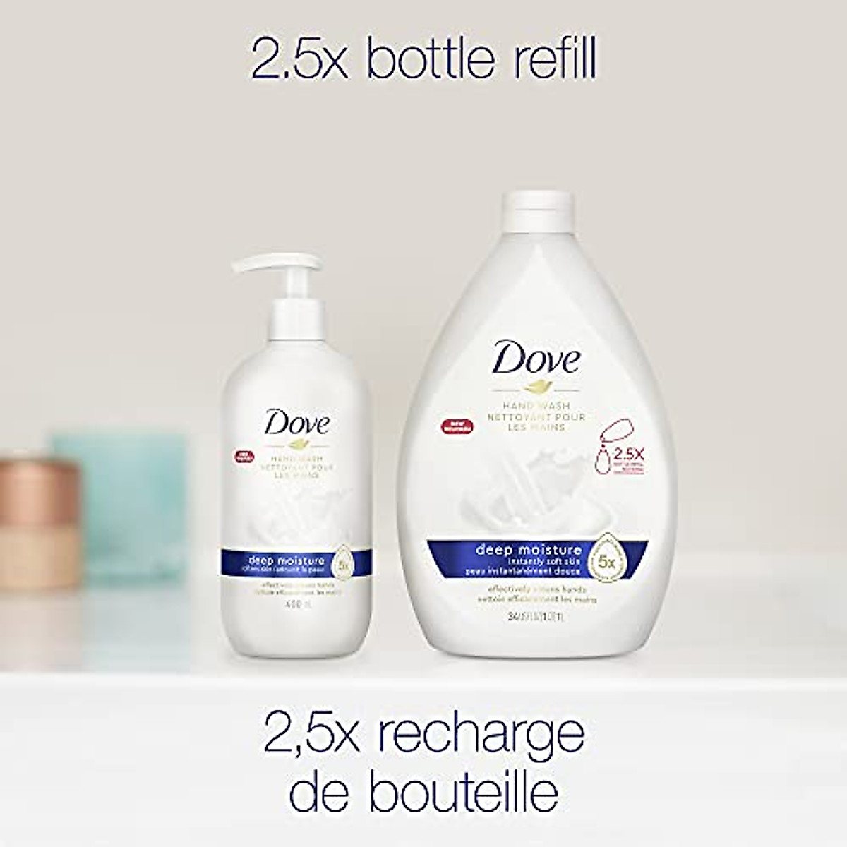Dove Advanced Care Hand Wash Deep Moisture Pack of 3 for Soft, Smooth Skin More Moisturizers Than The Leading Ordinary Hand Soap, 34 oz