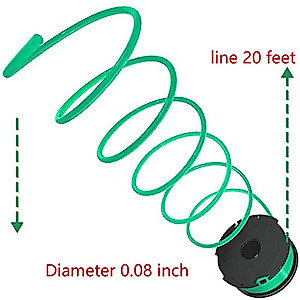 GH3000 Trimmer Spool Replacement Compatible with Black and Decker SF-080 SF-080-BKP GH3000R LST540B LST540 Auto Feed Weed Eater, SF080 Spool Refills 20ft 0.080 inch Single Line, GH3000 Spool
