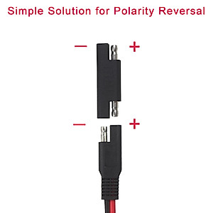 SAE Polarity Reverse Adapter Connector 2 Pin SAE Polarity Switching Adapter SAE Quick Disconnect Plug For SAE To SAE Extension Cable Solar Panel Automotive Battery Maintainer Power Charger (2 pack)