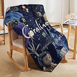 CHALAJIG Super Soft Flannel Coraline Blanket Decorative Bedroom Living Room Suitable for Kids/Adult Blanket, Style
