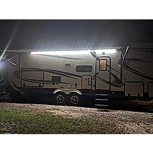 Seagenck RV Led Awning Party Light, Led Awning Strip Light for Camper Motorhome Travel Trailer Concession Stands Food Trucks, Light Up Canopy Area for BBQ Play Cards, 5m(16.4ft), Dc 12v, White