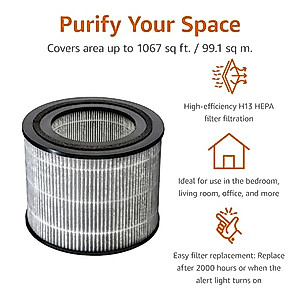 Amazon Basics - Air Purifier Replacement 3-In-1 Filter for Amazon Basics Air Purifier B0CL993435 (NOT for other models), Covers Up to 1067 Sq Ft, 1 Pack