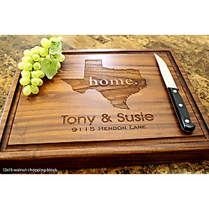 Straga Handmade Chopping Block Personalized State Silhouette Design #602-Wedding & Anniversary Gift for Couples-Housewarming & New Home Closing Present- Appreciation-Gift for Parents-Wife-Husband