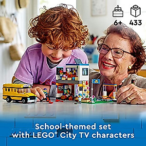 LEGO City School Day 60329 Building Kit; Toy School Playset with 2 City TV Characters, for Kids Aged 6 and up (433 Pieces)