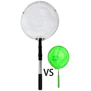 RESTCLOUD Butterfly Net with 12" Ring, 24" Net Depth, Handle Extends to 36 Inches (12" Ring, 36" Handle)