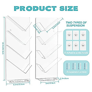 KMOTASUO 2 Pack Acrylic Shower Shelves, Clear Bathroom Shower Caddy Organizer, Wall Mounted Shampoo Holder for Shower, Bath Shelf Storage Rack for Everything Rust Proof No Drilling