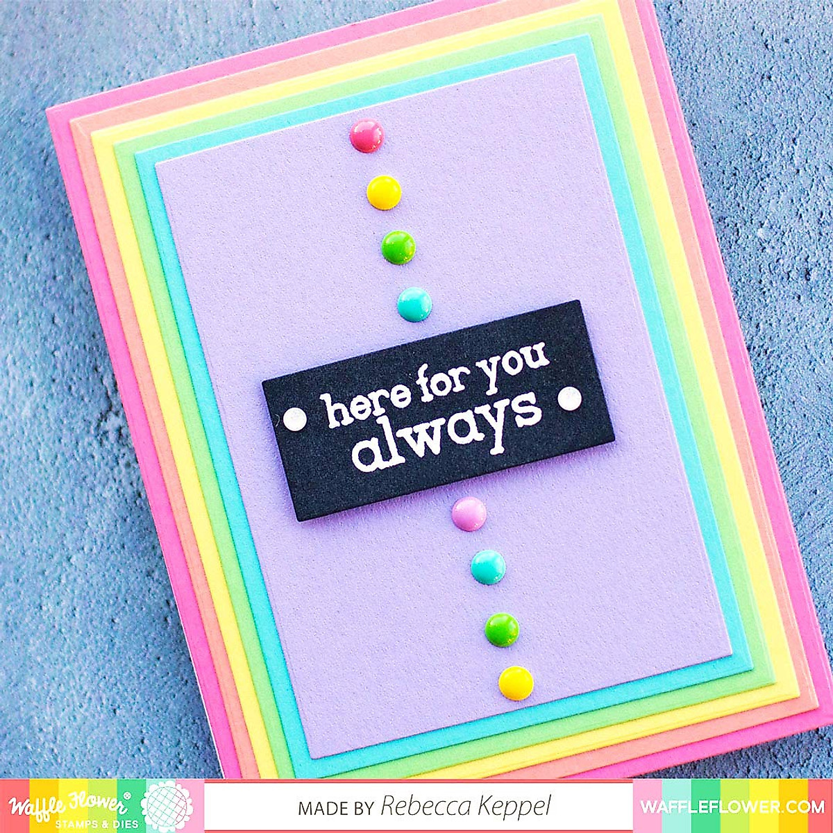 Waffle Flower A2 Layers Die - Set of 17 Nesting Rectangle Panel Mat Layer Craft Cutting Dies for Cardmaking; Sized at 4-1/4" x 5-1/2" Down; 1/8" min. Border Between Next-Door Layers