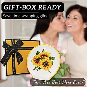 Sunflower Kitchen Decor - Sunflower Spoon Rest, Ceramic Spoon Rest for Stove top | Large Spoon Rest for Kitchen Counter | Farmhouse Kitchen Utensil Holder Spoon Holder | Sunflower Gifts for Women