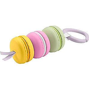 Fisher-Price Baby Pretend Food Baby Rattle My First Macaron Take-Along Sensory Toy for Newborns in Gift Ready Package