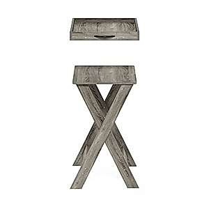 Furinno Classic Tray Table with Removable Tray, French Oak